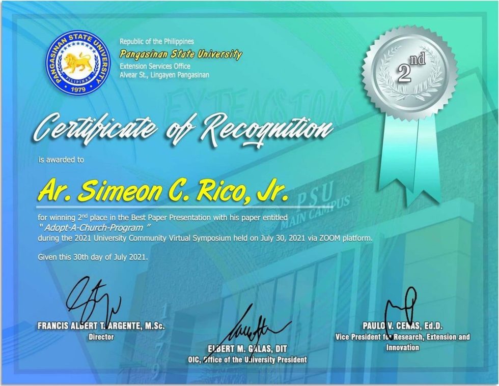 2nd place in the Best Paper Presentation | Pangasinan State University ...